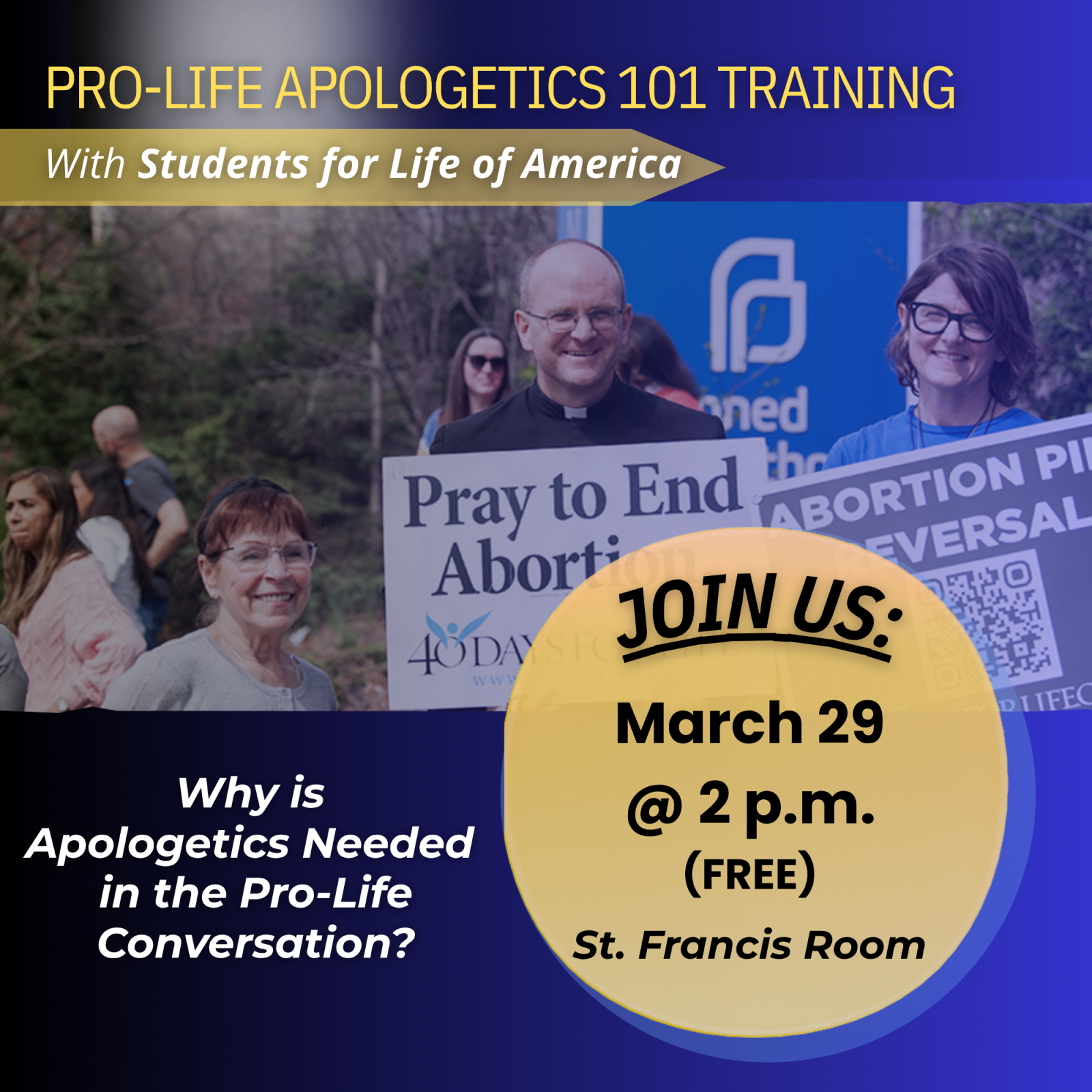 Pro-Life Apologetics Training 101 on March 29